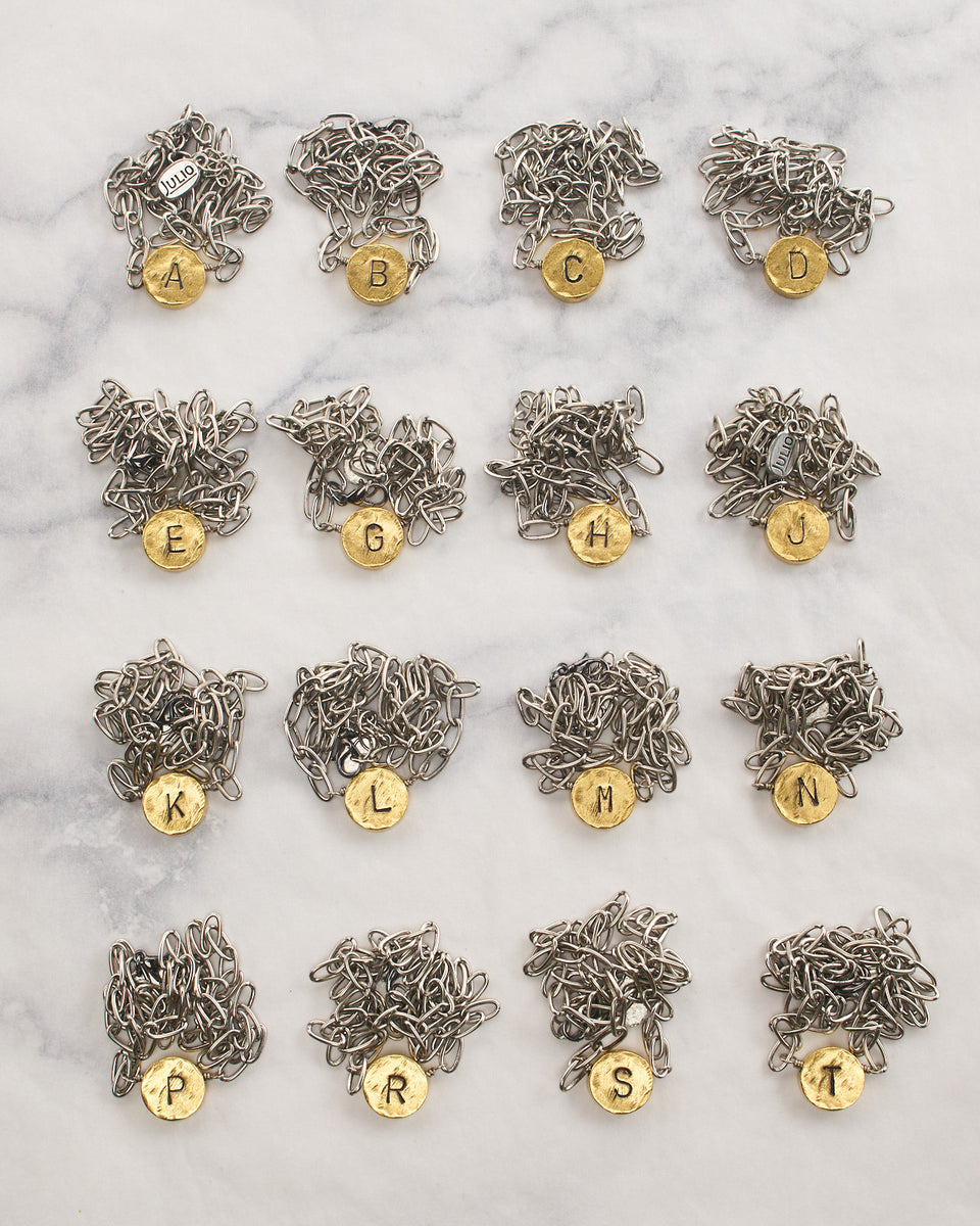 Katana 2-toned Paperclip Chain Initial Necklace – Julio Designs Store