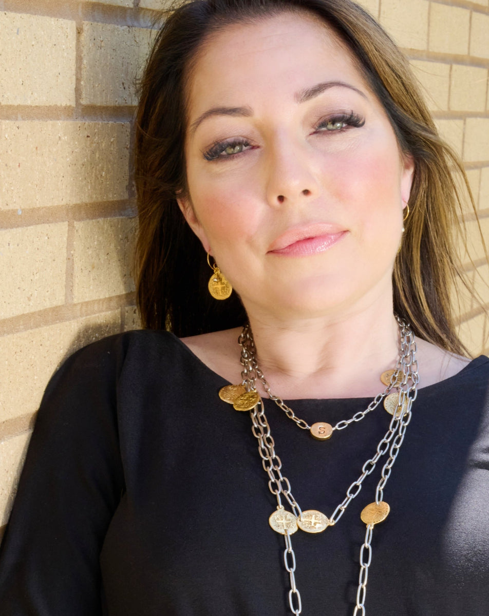 Katana 2-toned Paperclip Chain Initial Necklace – Julio Designs Store