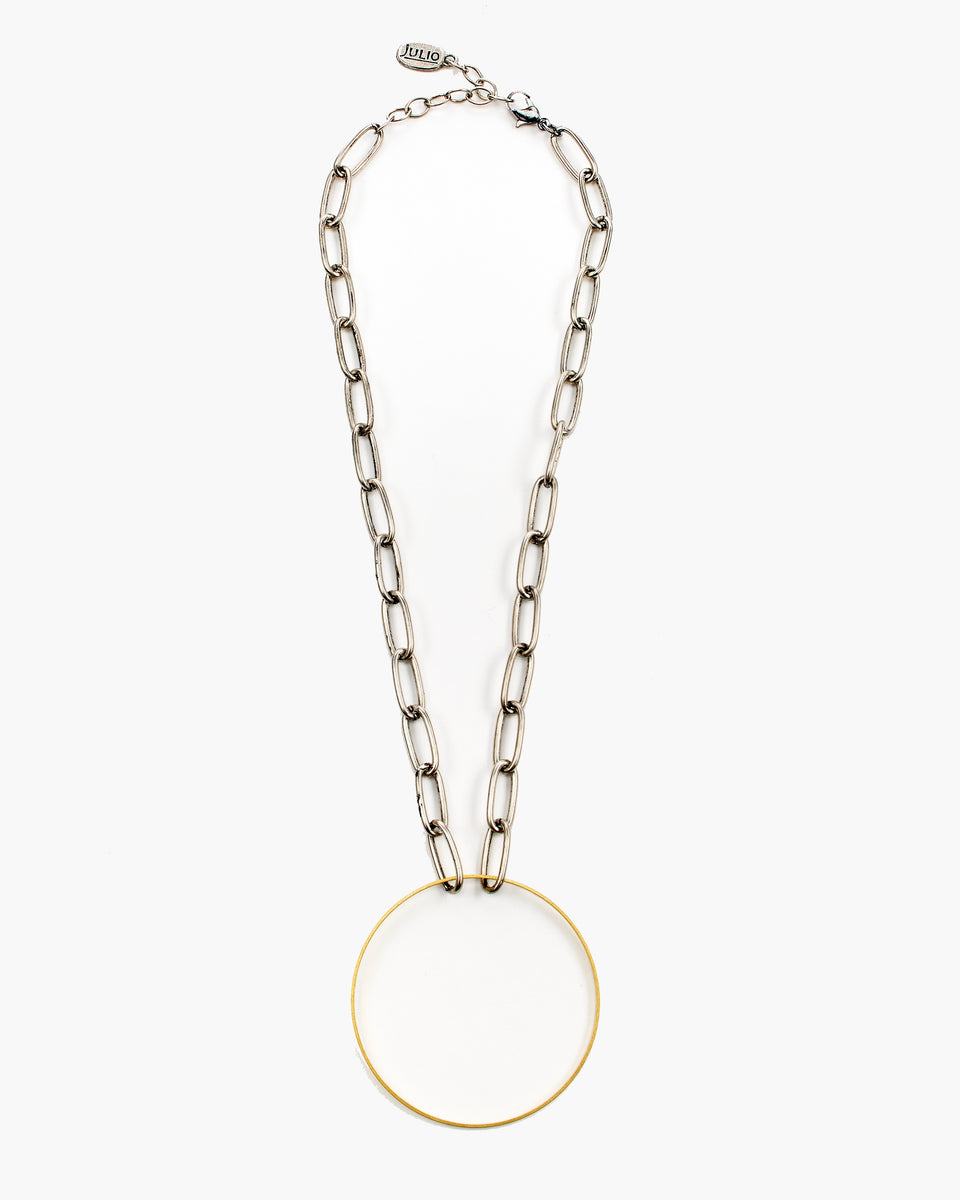 Kit Kat Paperclip Chain Circle Necklace – Julio Designs Store